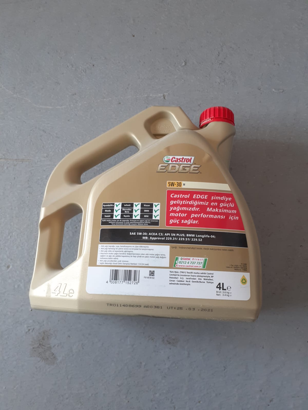 BMW Motor Yağı 5W-30 4 Litre Castrol Tüm Modeller -H009 | Vale BMW
